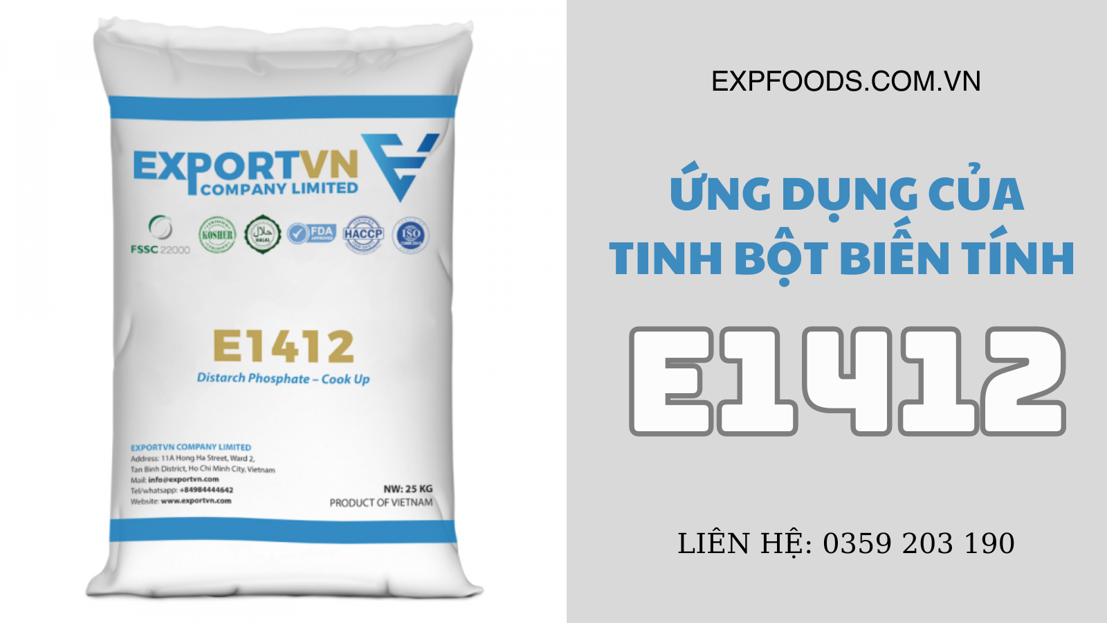 Ứng dụng của tinh bột biến tính E1412